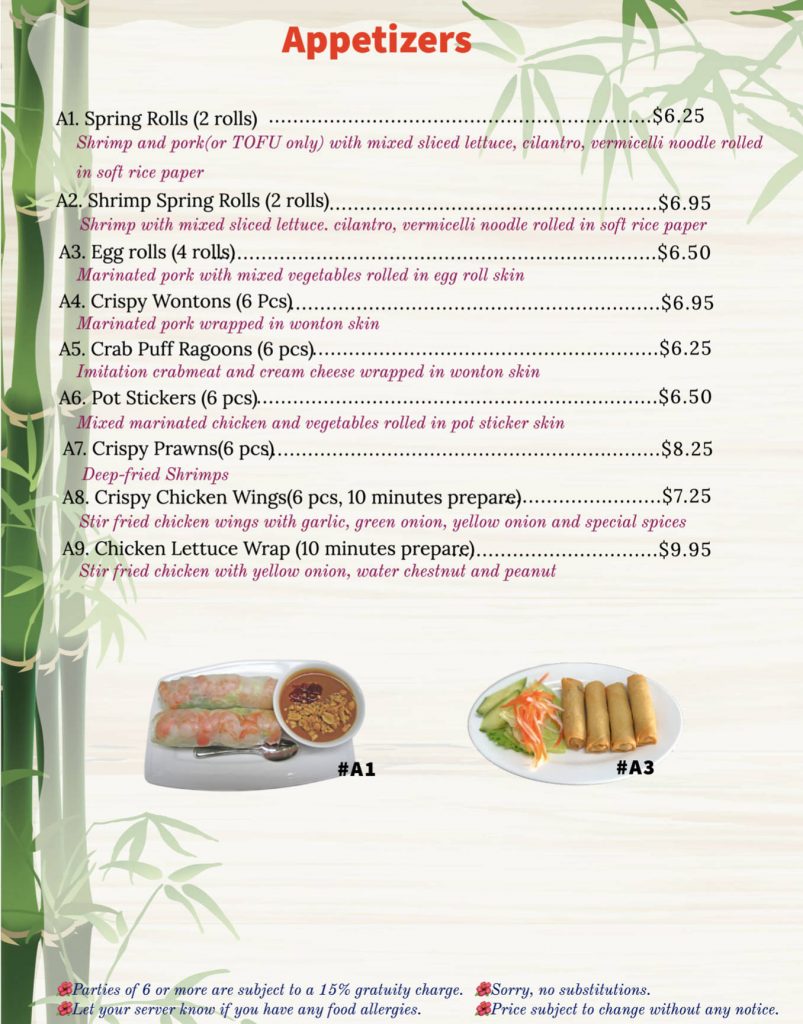 Menu – VN PHO FALLON