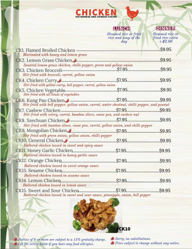 Menu – VN PHO FALLON