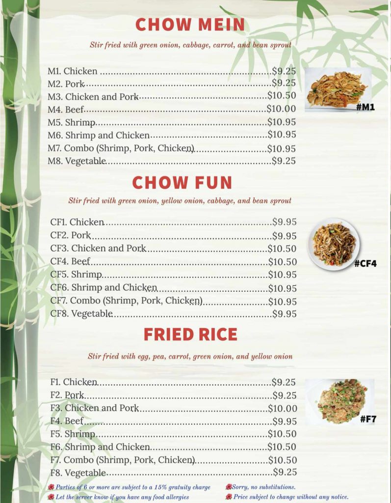 Menu – VN PHO FALLON