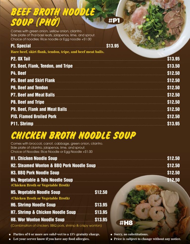 Menu – VN PHO FALLON